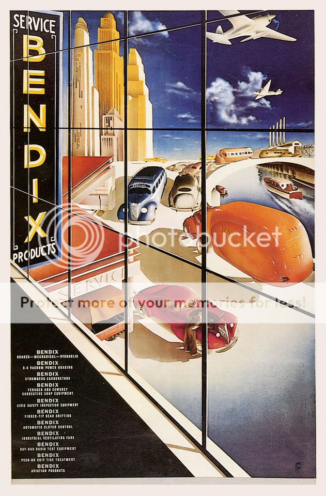The World According To Bendix - 1937 poster by Arthur Radebaugh.: retro ...