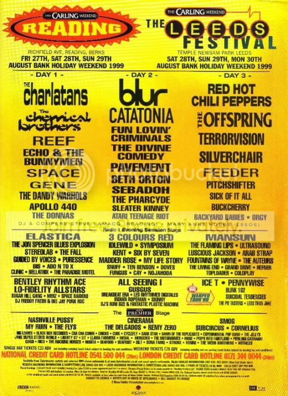 Lineup History - Reading & Leeds Festivals - eFestivals
