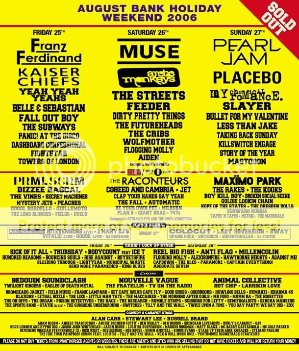 Lineup History - Reading & Leeds Festivals - eFestivals