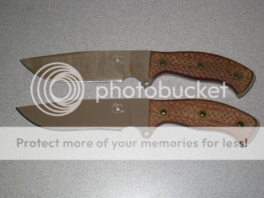 Two Busse Custom Shop desert clip point Natural Outlaw Ergo knives ...